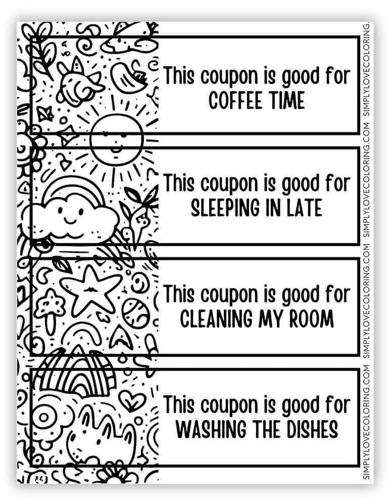 Mother's Day Coupons (Free PDF Printables) - Simply Love Coloring