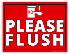 Flush the Toilet Signs (Free PDF Printables) - Simply Love Coloring