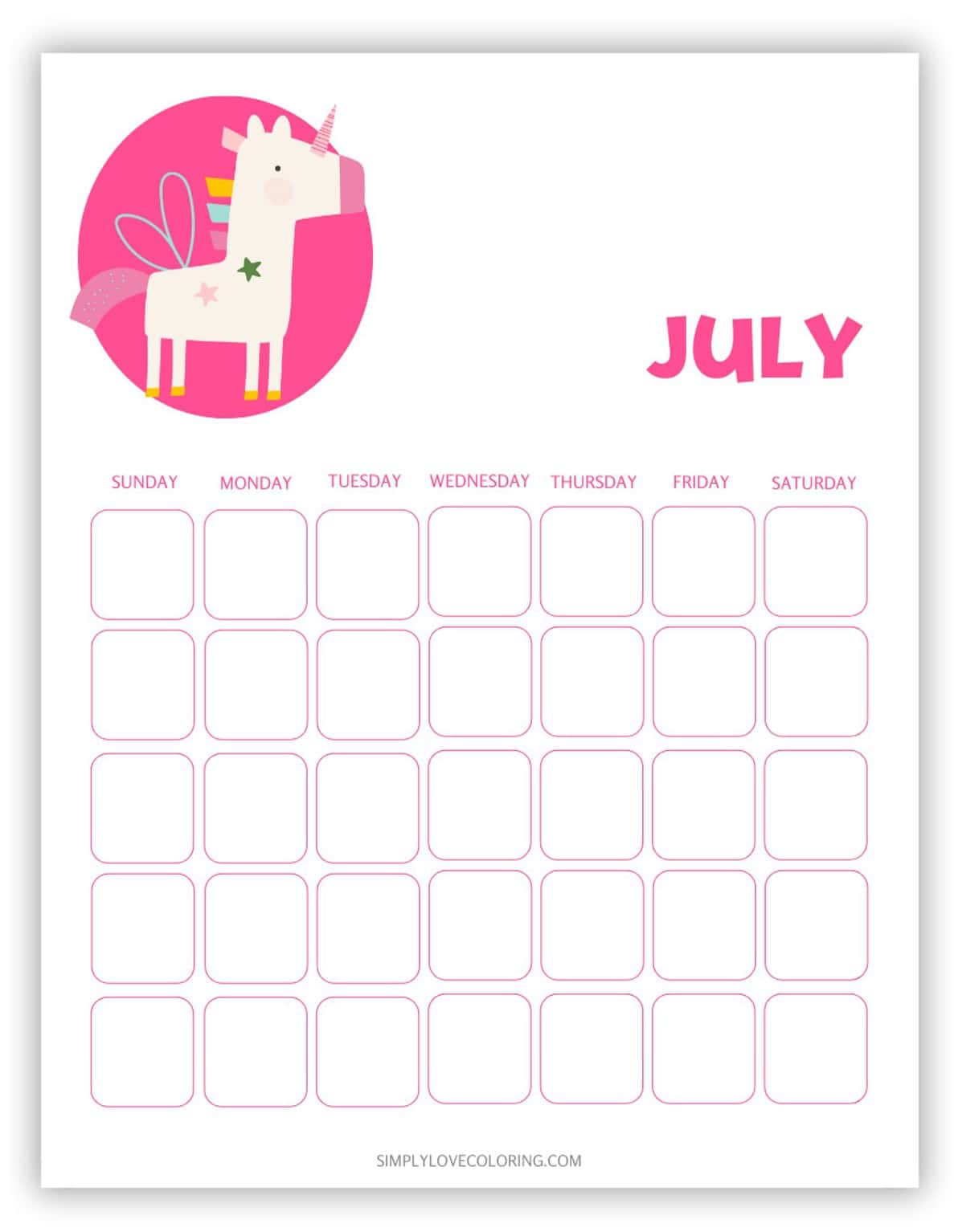 Summer Planner Printable (Free PDF Download) - Simply Love Coloring