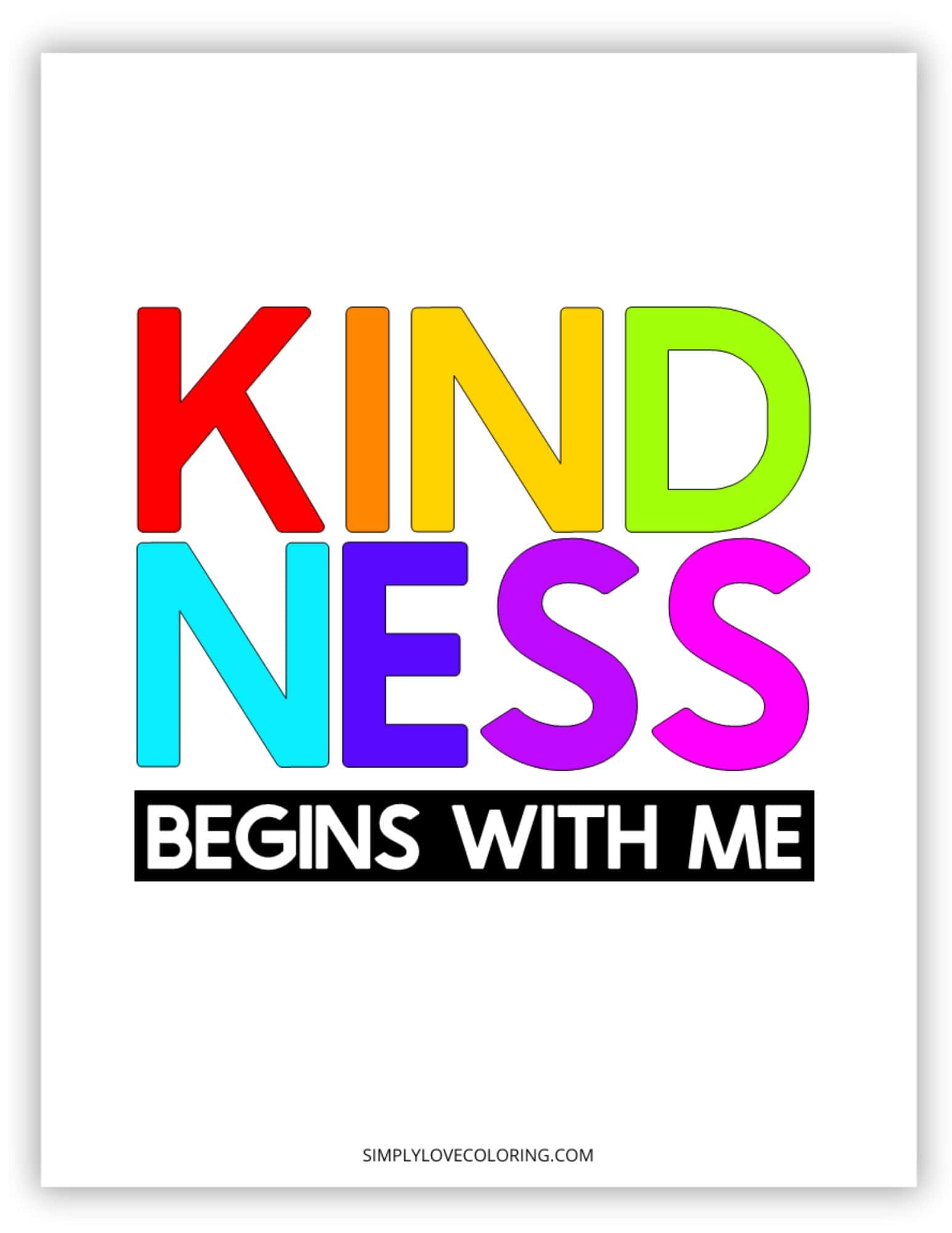 Kindness Printables (Free PDF Poster Downloads) - Simply Love Coloring