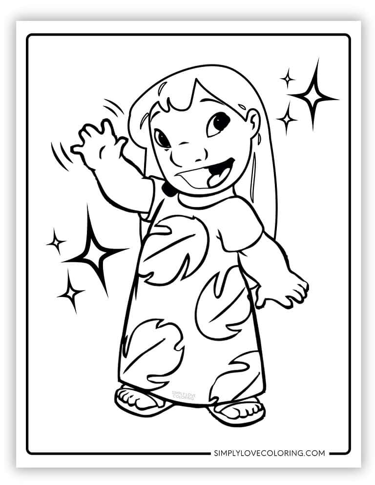 Lilo & Stitch Coloring Pages (Free PDF Printables) - Simply Love Coloring