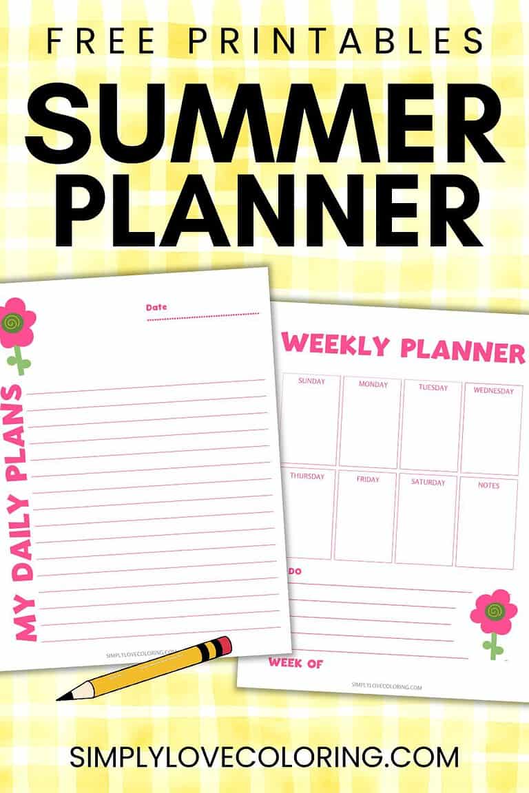 Summer Planner Printable (Free PDF Download) - Simply Love Coloring