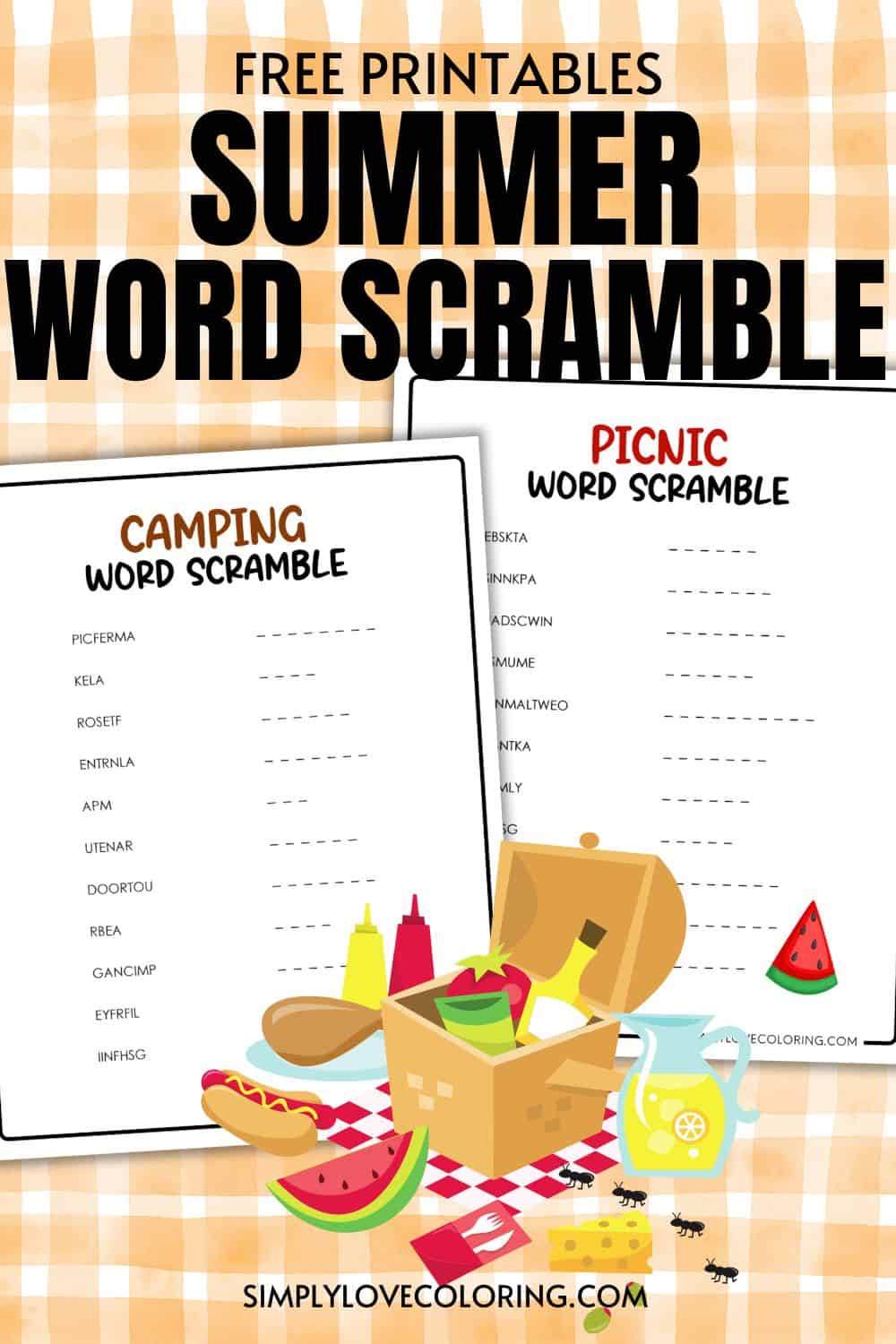 Summer Word Scramble Printables (Free PDF Downloads) - Simply Love Coloring