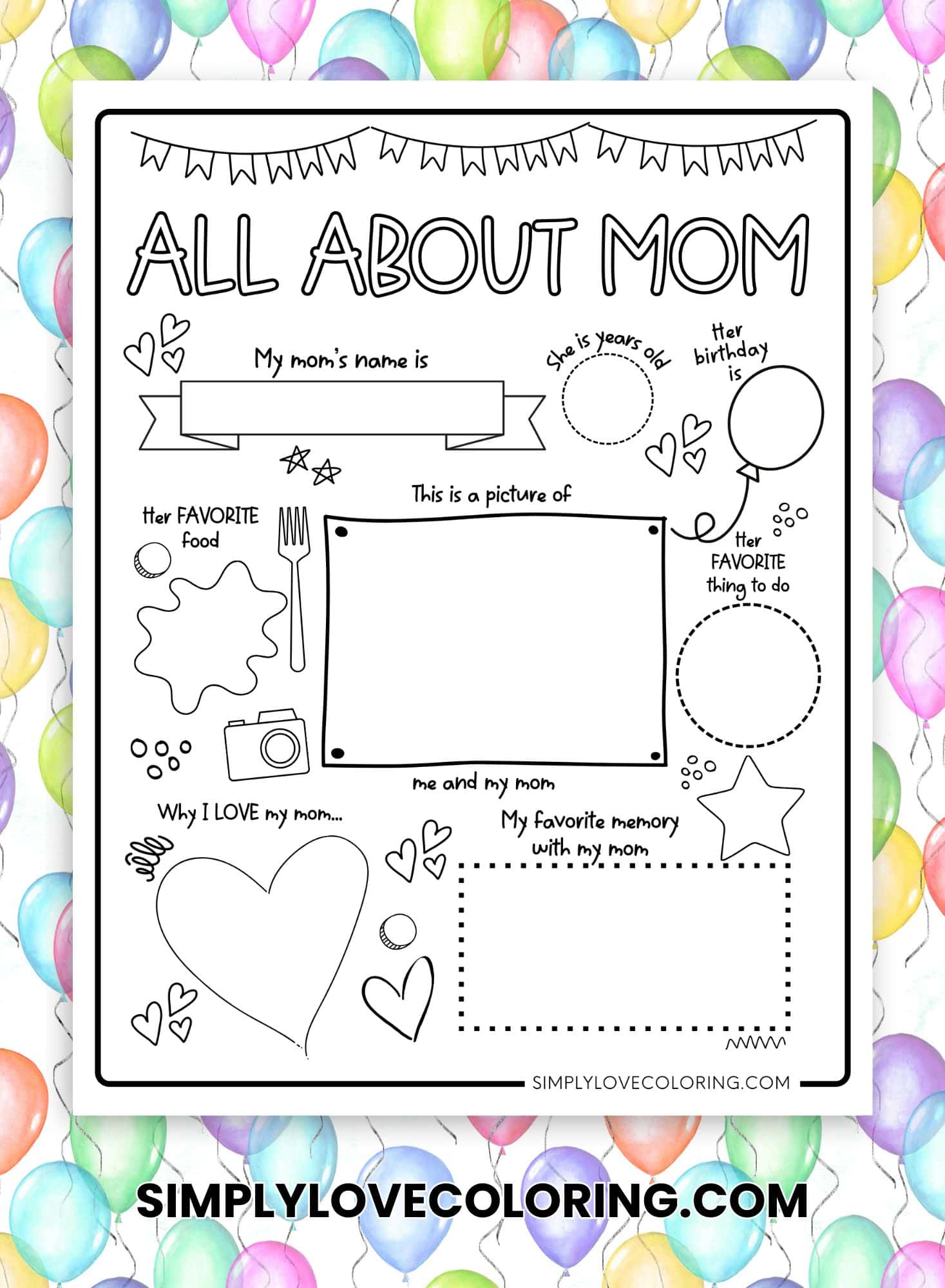 All About Mom Coloring Pages (Free PDF Printables) - Simply Love Coloring
