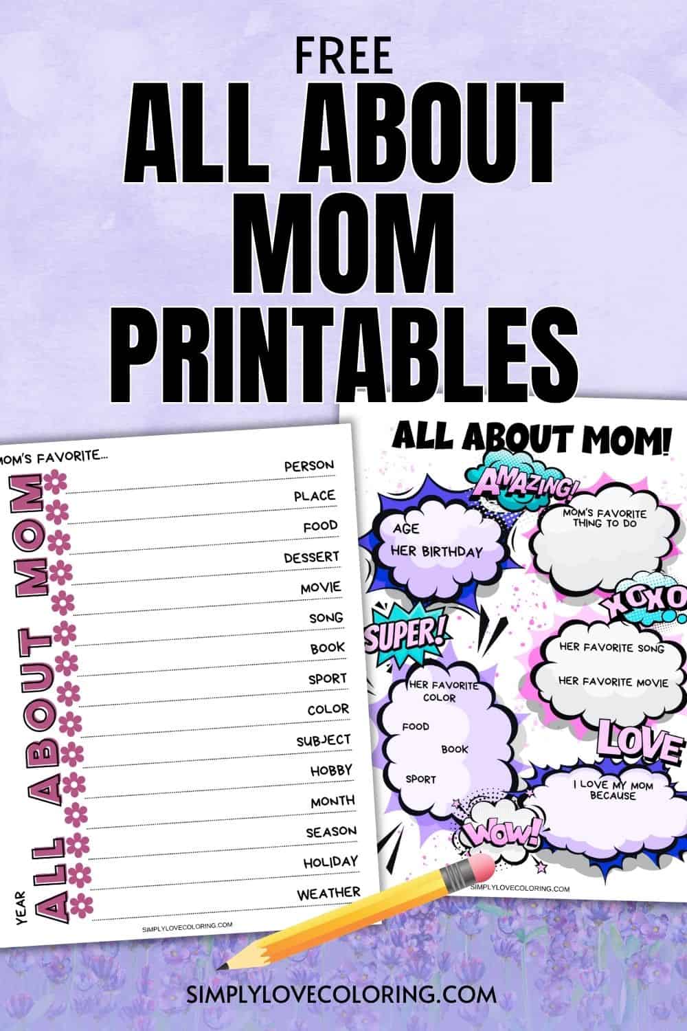 All About Mom Printables (Free PDF Downloads) - Simply Love Coloring