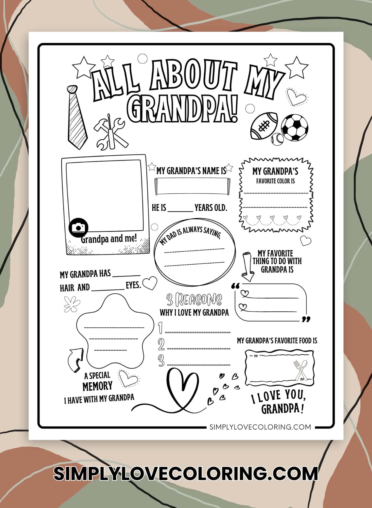 All About My Dad Coloring Pages (Free PDF Printables) - Simply Love ...