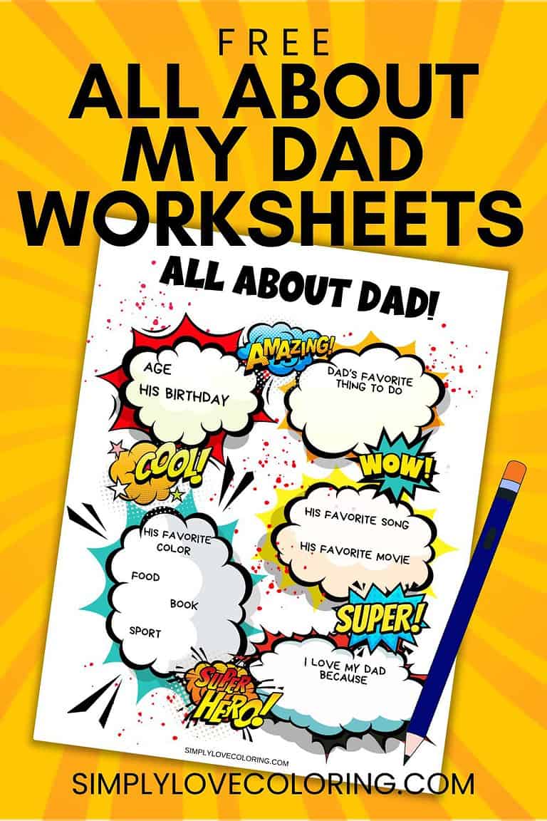 All About My Dad Worksheet (Free PDF Printables) - Simply Love Coloring
