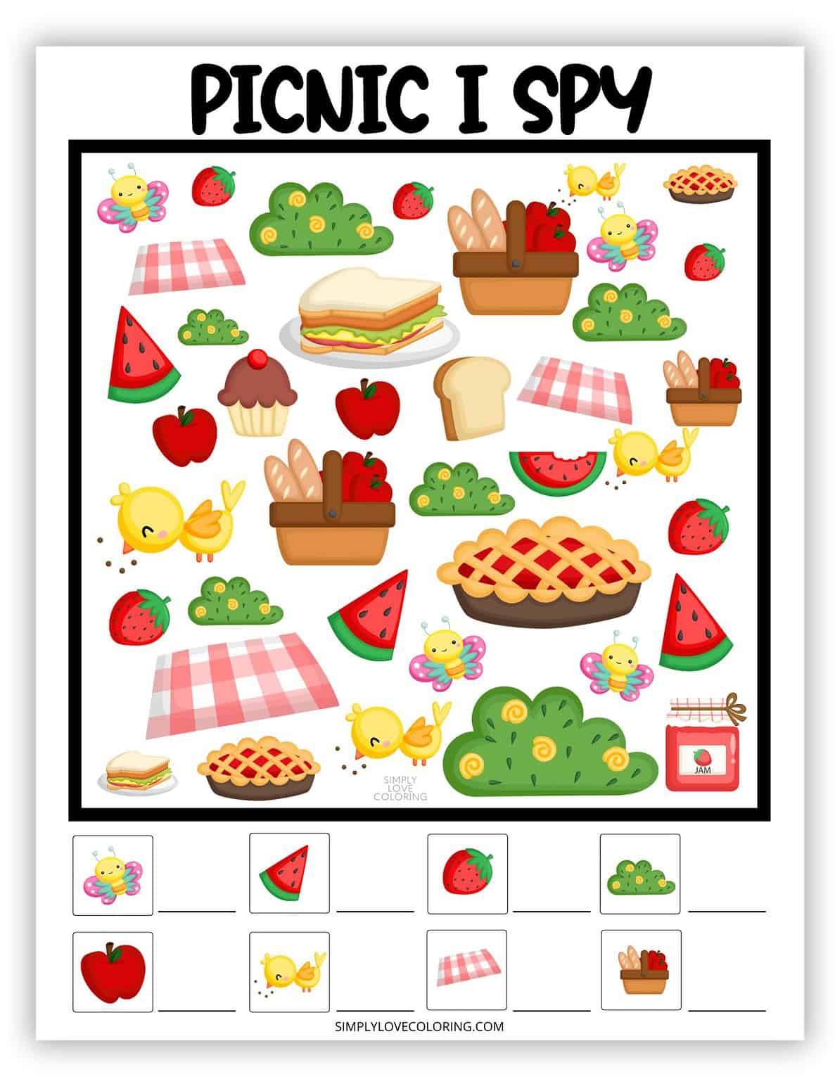 Summer I Spy Worksheets (Free PDF Printables) - Simply Love Coloring