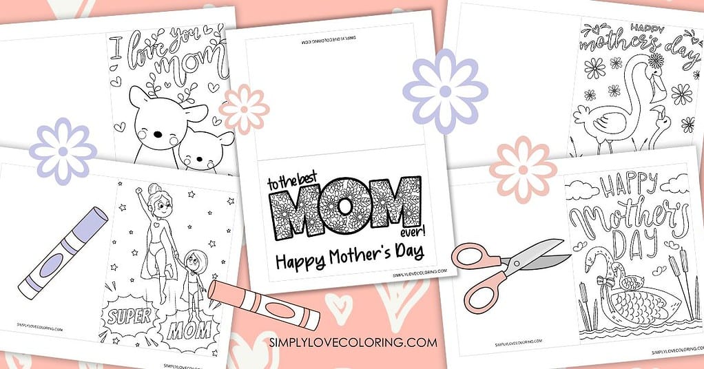 Mother's Day Cards to Color (Free PDF Printables) - Simply Love Coloring