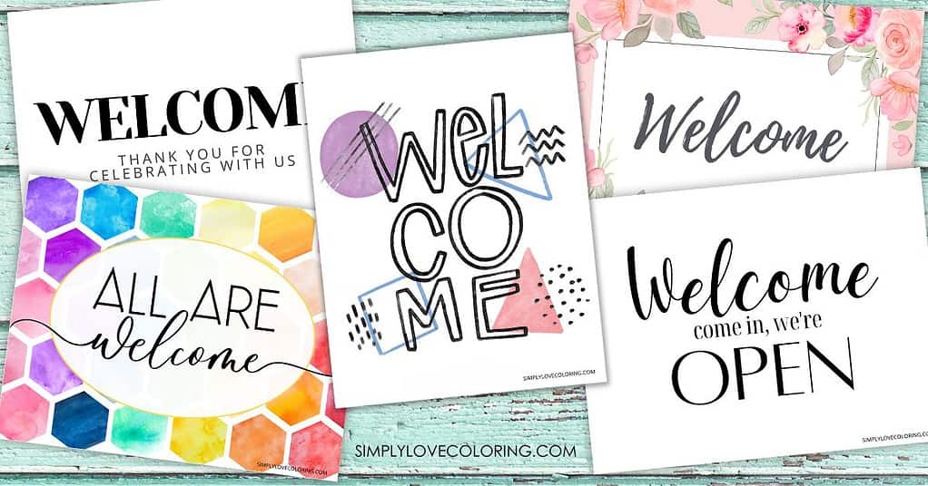 Printable Welcome Sign (Free PDF Download) - Simply Love Coloring
