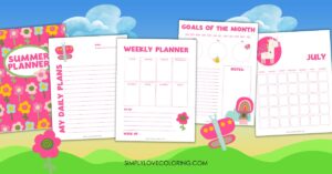 Summer Planner Printable (Free PDF Download) - Simply Love Coloring