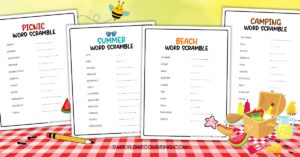Summer Word Scramble Printables (Free PDF Downloads) - Simply Love Coloring
