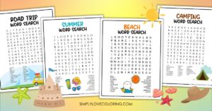 Summer Word Search Printables (Free PDF Downloads) - Simply Love Coloring