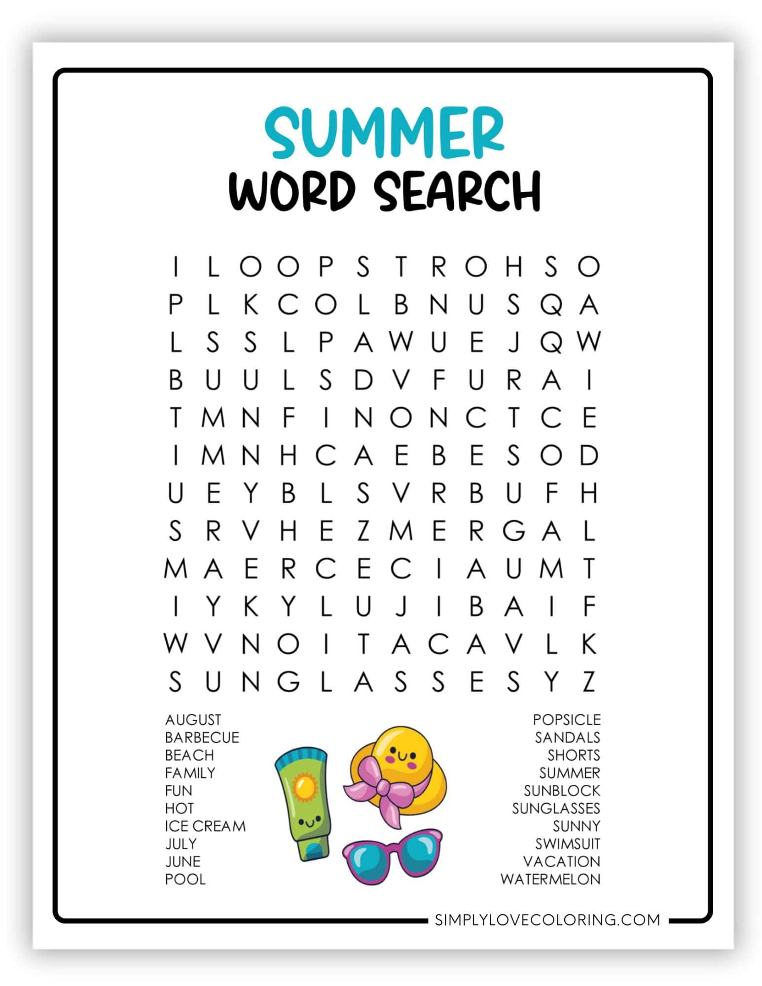 Free Printable Word Searches Summer Free Printable Word Searches Summer
