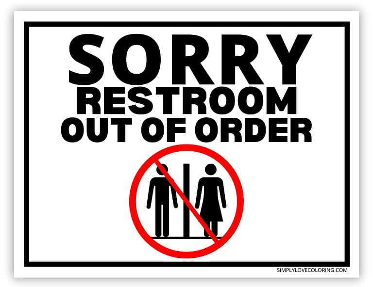 Toilet Out of Order Sign (Free PDF Printables) - Simply Love Coloring