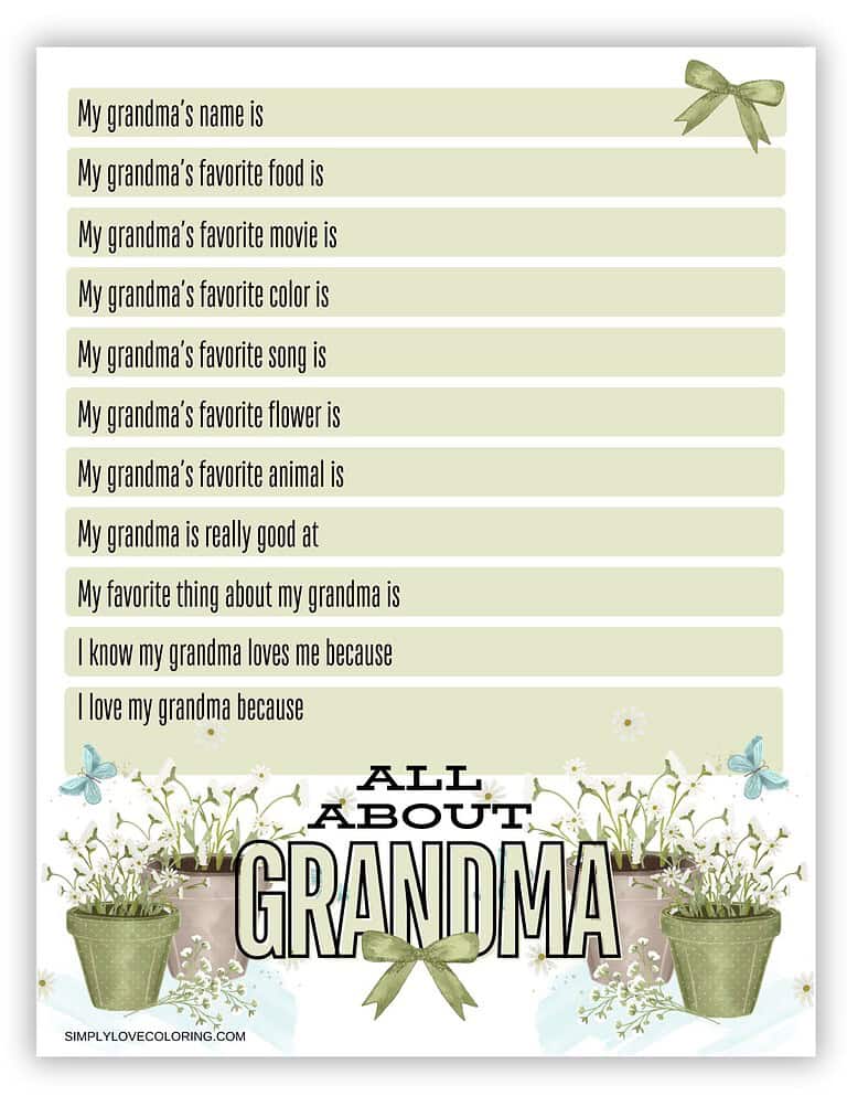 All About Mom Printables (Free PDF Downloads) - Simply Love Coloring