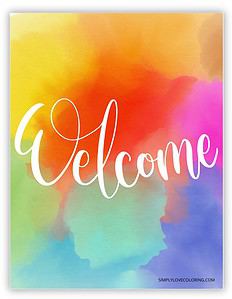 Printable Welcome Sign (Free PDF Download) - Simply Love Coloring