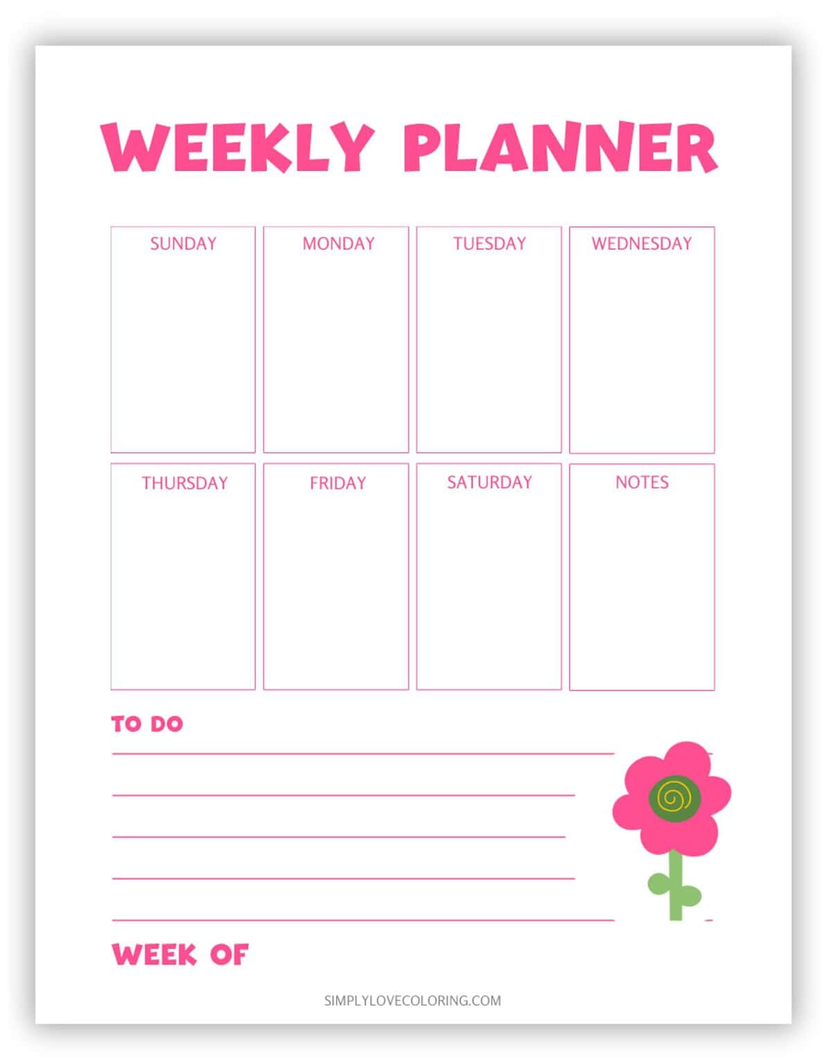 Summer Planner Printable (Free PDF Download) - Simply Love Coloring