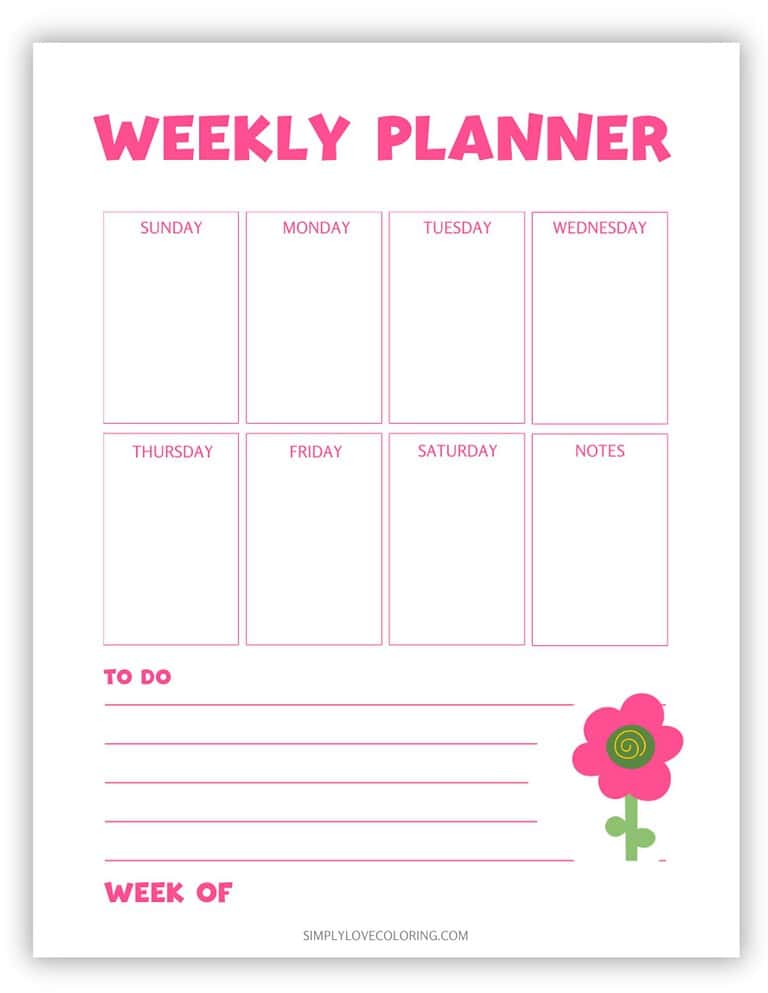 Summer Planner Printable (Free PDF Download) - Simply Love Coloring
