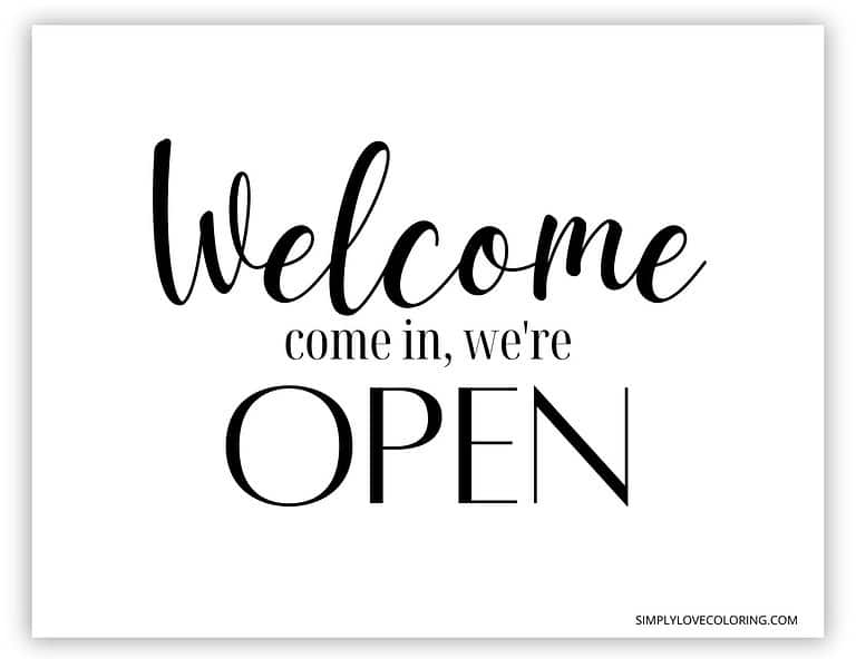 Printable Welcome Sign (Free PDF Download) - Simply Love Coloring