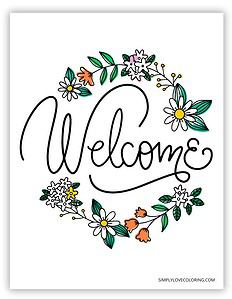 Printable Welcome Sign (Free PDF Download) - Simply Love Coloring