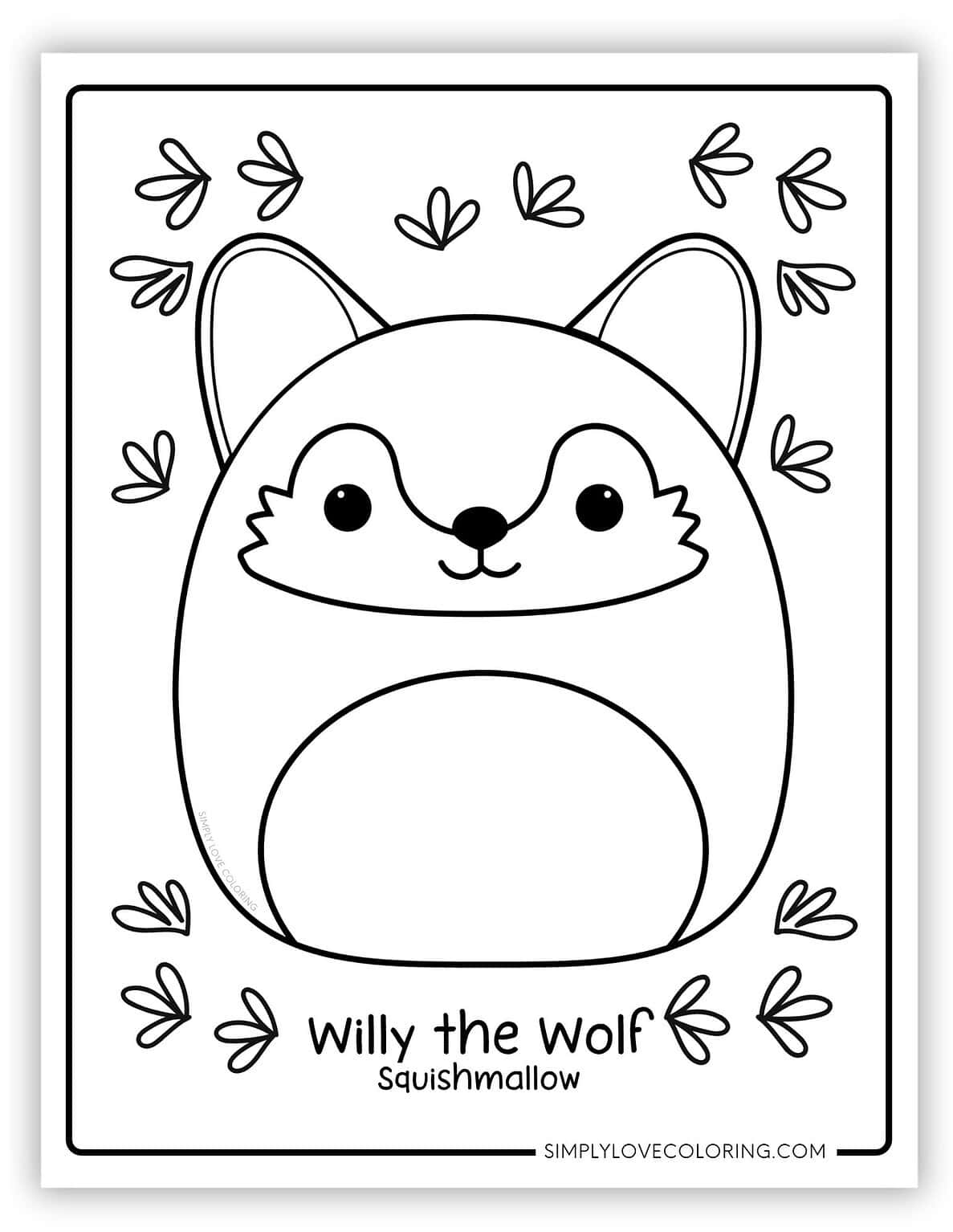 Willy the Wolf Squishmallow Coloring Pages (Free PDF Printables ...