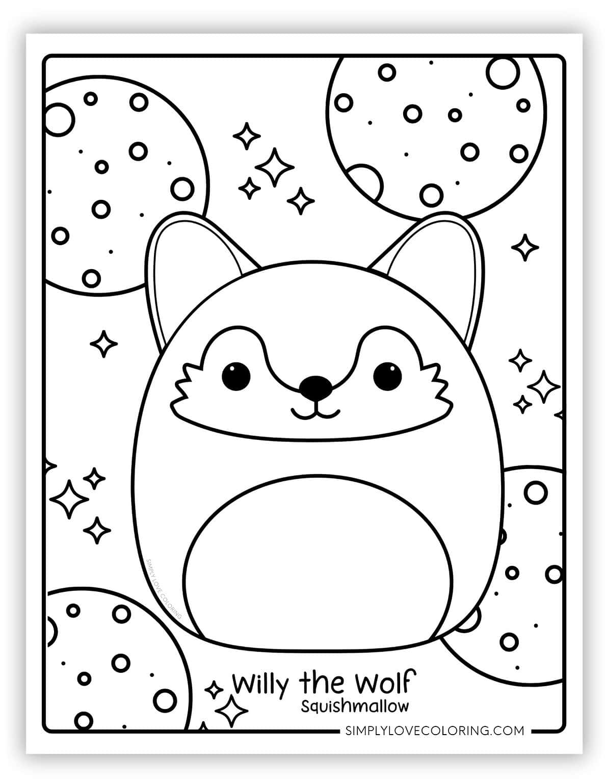 Willy the Wolf Squishmallow Coloring Pages (Free PDF Printables ...