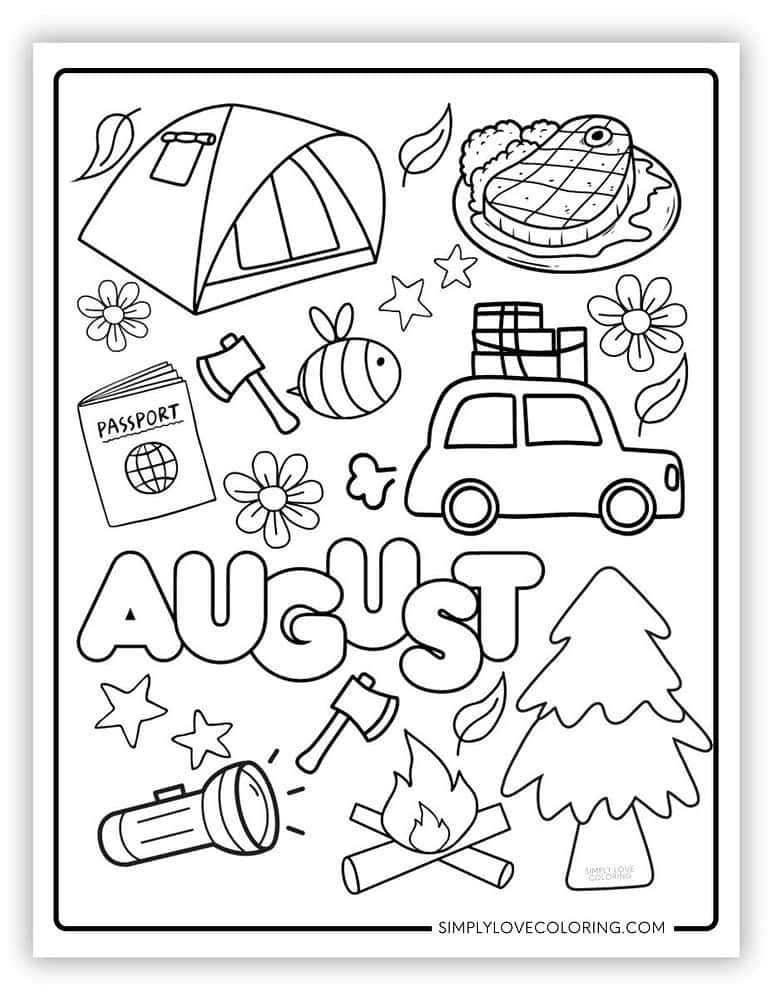 August Coloring Pages (Free PDF Printables) - Simply Love Coloring