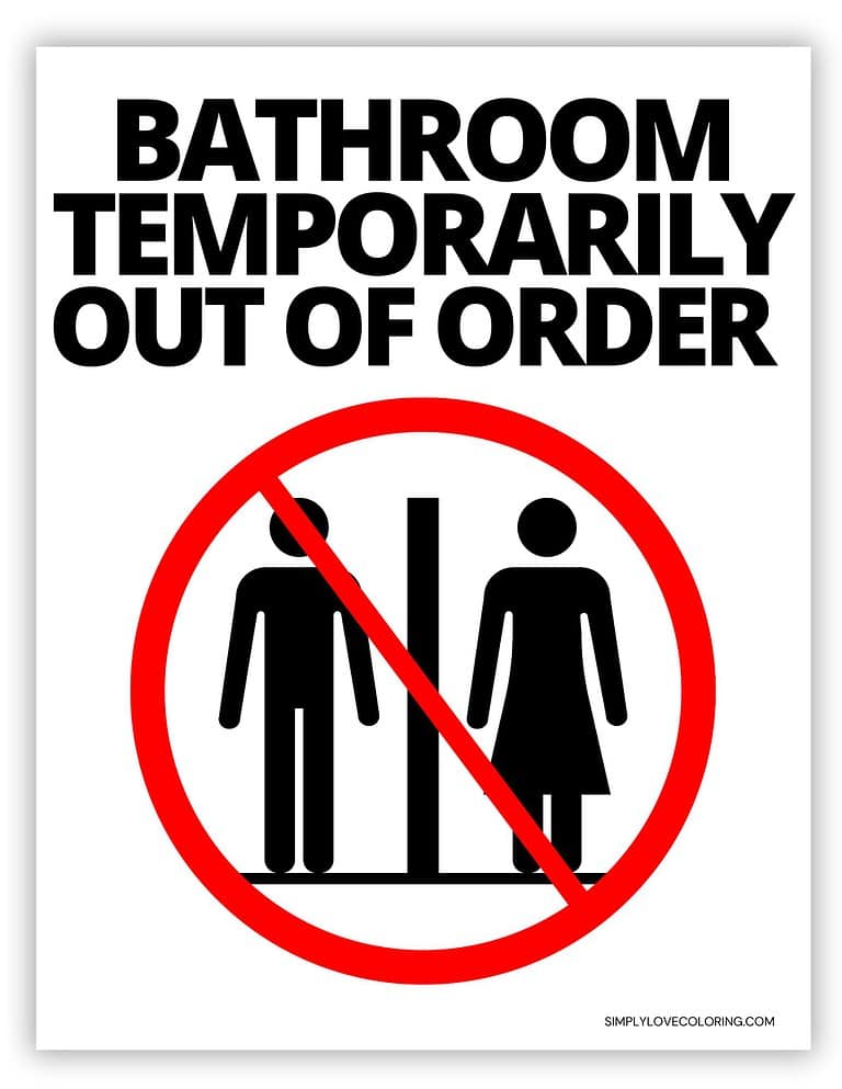 Bathroom Out of Order Sign Printable (Free PDF Downloads) - Simply Love ...