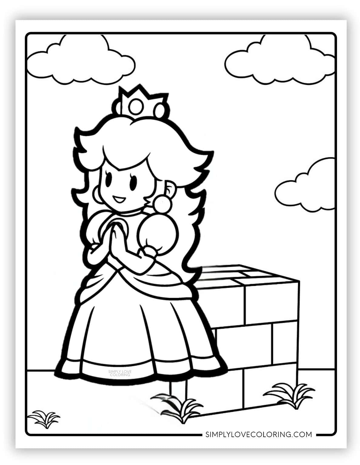 Princess Peach Coloring Pages (Free PDF Printables) - Simply Love Coloring