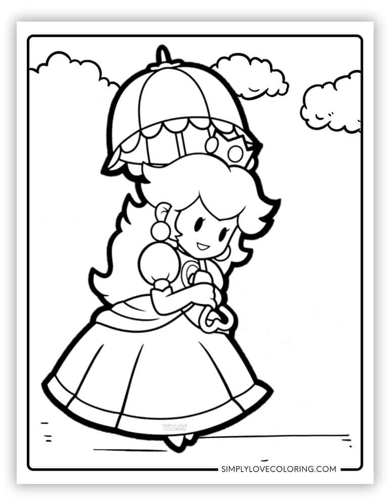 Princess Peach Coloring Pages (Free PDF Printables) - Simply Love Coloring