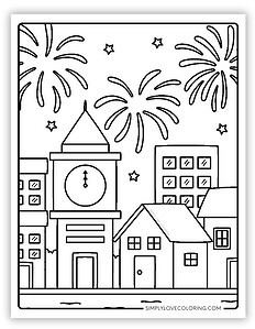 Fireworks Coloring Pages (Free PDF Printables) - Simply Love Coloring
