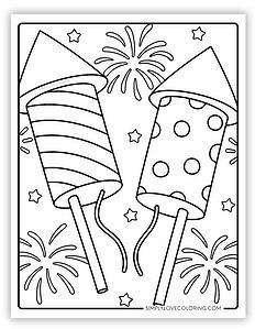Fireworks Coloring Pages (Free PDF Printables) – Simply Love Coloring