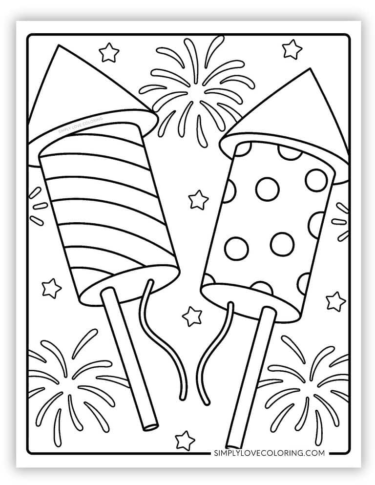 Fireworks Coloring Pages (Free PDF Printables) – Simply Love Coloring