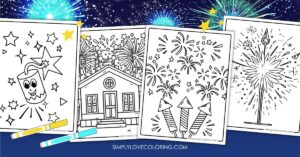 Fireworks Coloring Pages (Free PDF Printables) - Simply Love Coloring