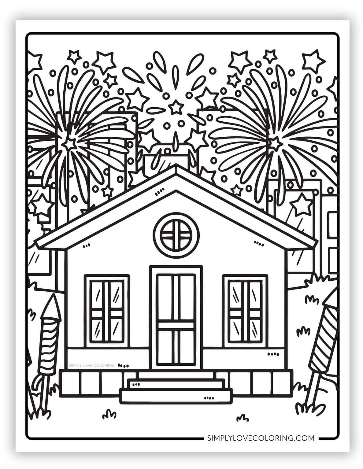 Fireworks Coloring Pages (Free PDF Printables) - Simply Love Coloring
