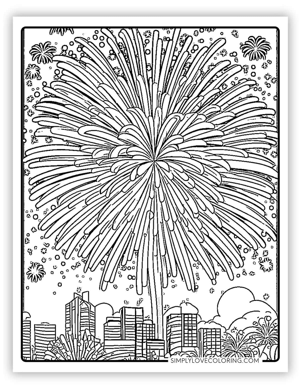 Fireworks Coloring Pages (Free PDF Printables) - Simply Love Coloring