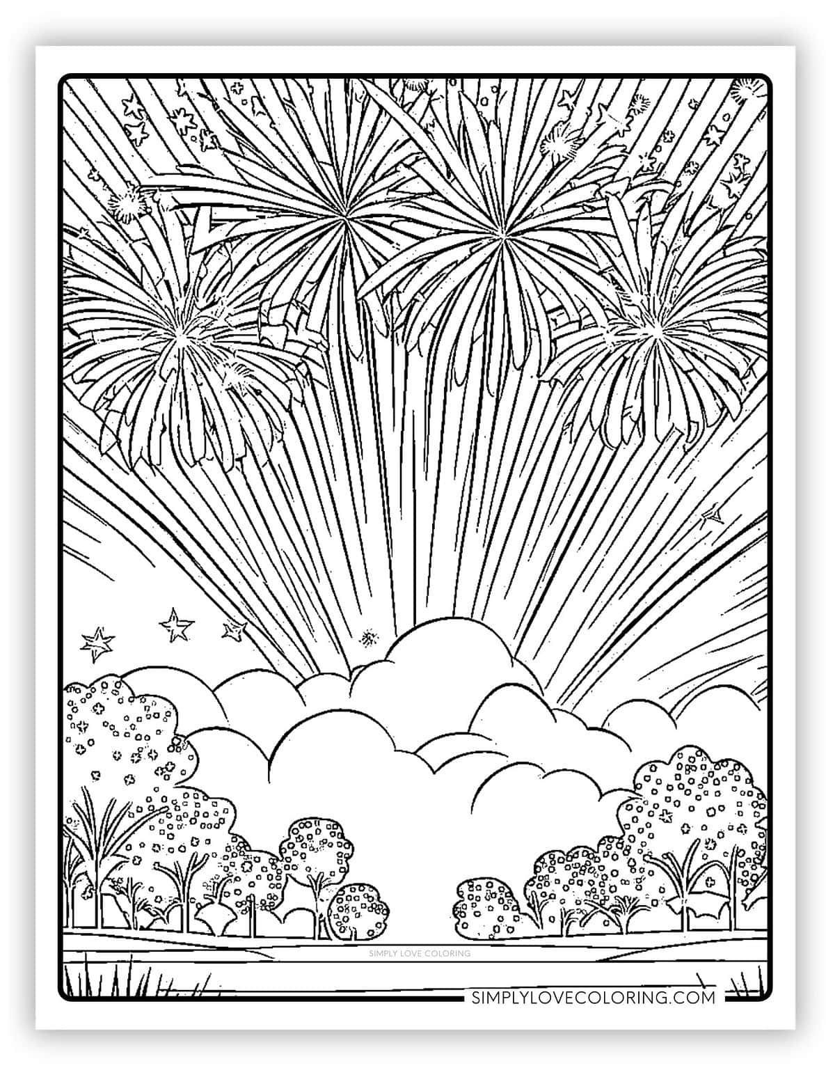 Fireworks Coloring Pages (Free PDF Printables) - Simply Love Coloring