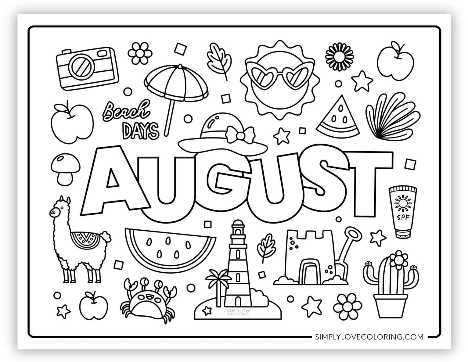 August Coloring Pages (Free PDF Printables) - Simply Love Coloring
