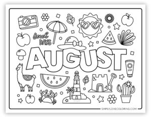 August Coloring Pages (Free PDF Printables) - Simply Love Coloring