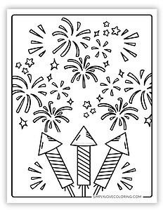 Fireworks Coloring Pages (Free PDF Printables) – Simply Love Coloring