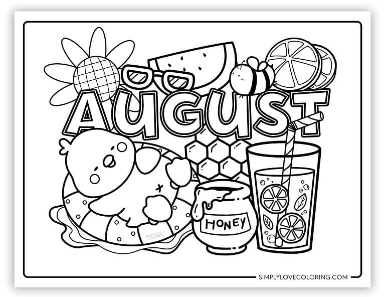 August Coloring Pages (Free PDF Printables) - Simply Love Coloring