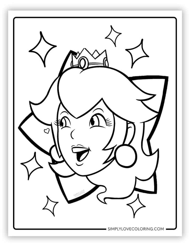 Princess Peach Coloring Pages (Free PDF Printables) - Simply Love Coloring