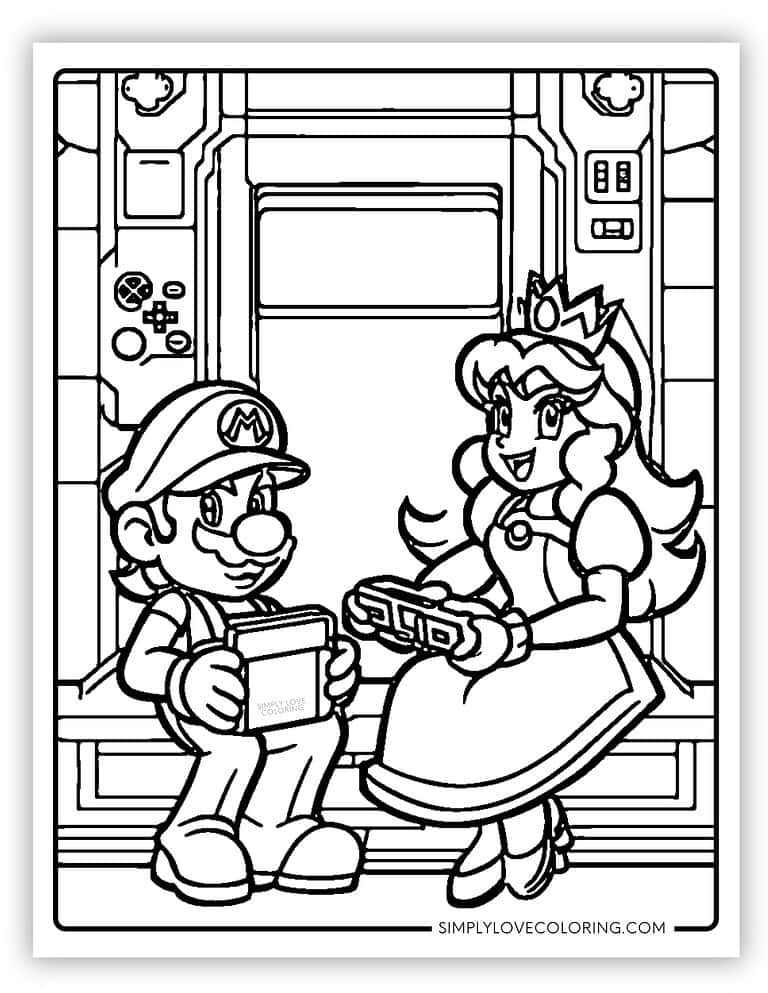 Princess Peach Coloring Pages (Free PDF Printables) - Simply Love Coloring