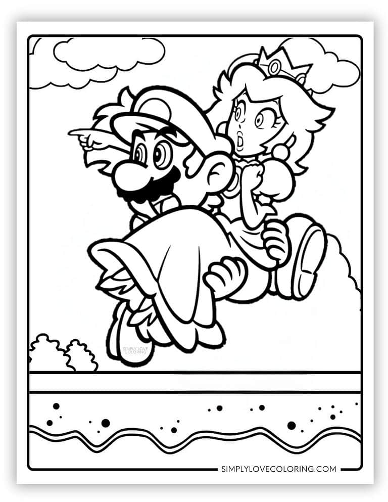 Princess Peach Coloring Pages (Free PDF Printables) - Simply Love Coloring