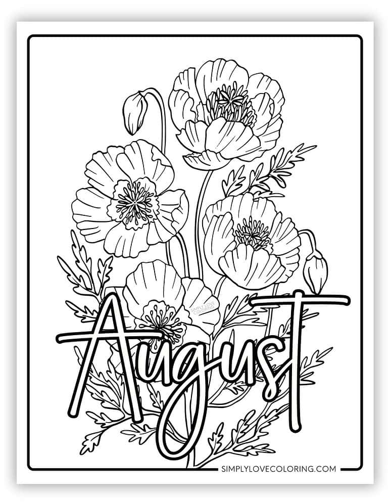 August Coloring Pages (Free PDF Printables) - Simply Love Coloring