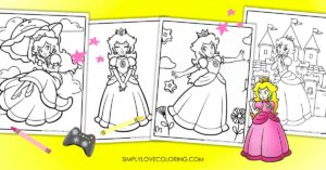 Princess Peach Coloring Pages (Free PDF Printables) - Simply Love Coloring
