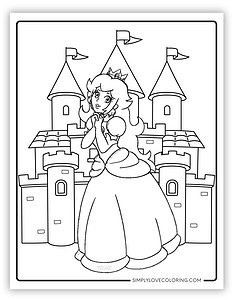 Princess Peach Coloring Pages (Free PDF Printables) - Simply Love Coloring