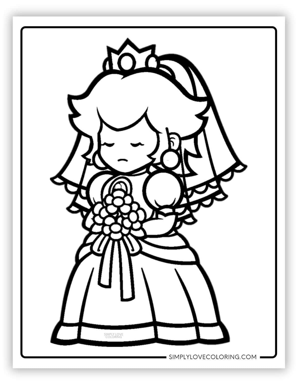 Princess Peach Coloring Pages (Free PDF Printables) - Simply Love Coloring
