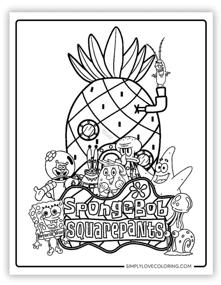 48 SpongeBob Coloring Pages (Free PDF Printables) - Simply Love Coloring